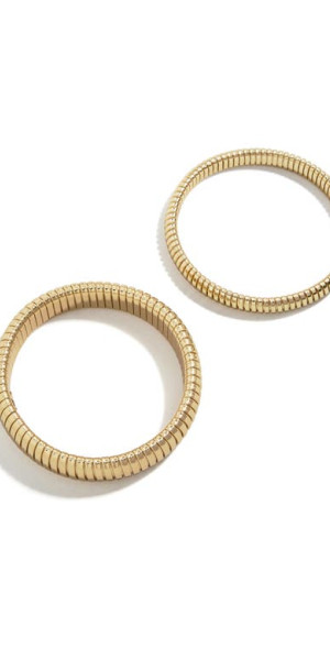 BaubleBar - Ribbed Set of 2 Bangles in Gold at Nordstrom