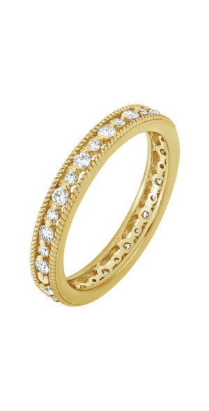 Bony Levy - Florentine Diamond Eternity Ring in 18K Yellow Gold at ...