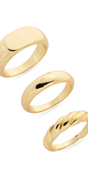 BP. - 14K Gold Dipped Set of 3 Rings