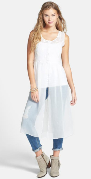 BP. - Embroidered Duster in Ivory at Nordstrom