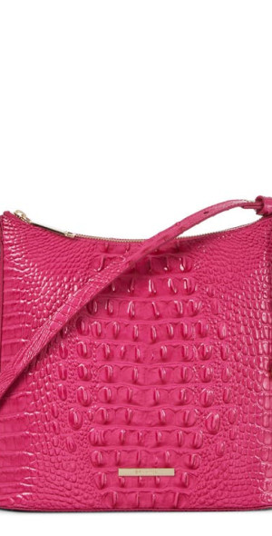 Brahmin - Katie Croc Embossed Leather Crossbody Bag in Paradise Pink