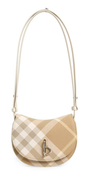 burberry - Mini Rocking Horse Check Shoulder Bag in Flax at Nordstrom