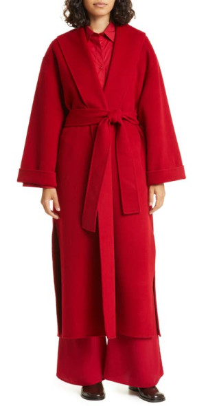 BY MALENE BIRGER - Trullem Belted Wool Coat in Jester Red at Nordstrom