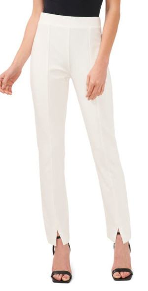 CeCe - Straight Leg Ponte Pants in New Ivory