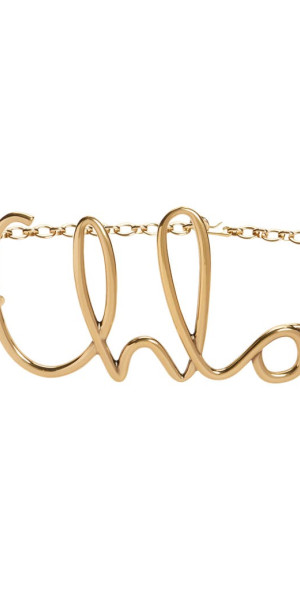 Chloé - Script Logo Chain Belt in Vintage Gold at Nordstrom