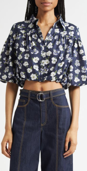 Cinq à Sept - Tossed Poppies Elysa Top in Navy Multi at Nordstrom, Size ...