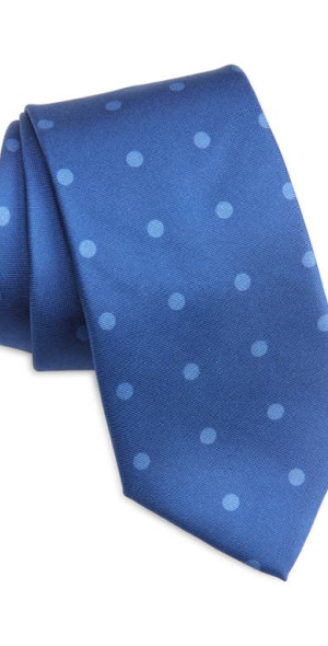 CLIFTON WILSON - Polka Dot Silk Tie in Azure at Nordstrom