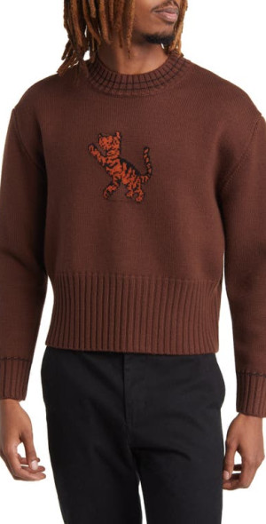 CONNOR MCKNIGHT - x Disney Tigger Intarsia Merino Wool Sweater in Dark ...