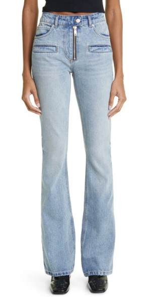 Courrèges - Corolla Rigid Flare Jeans in Light Blue Wash at Nordstrom