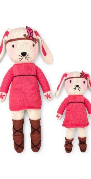 Cuddoll - Bella Bunny 20" Hand-Knit Stuffed Animal in Pink at Nordstrom