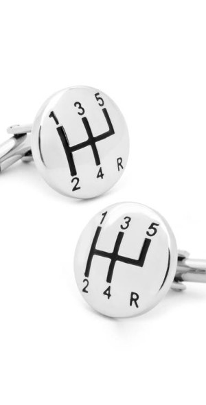 Cufflinks, Inc. - Gear Shift Cuff Links in White