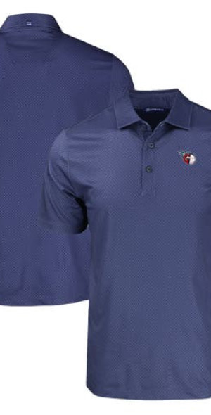 Cutter And Buck Mens Navy Cleveland Guardians Pike Eco Tonal Geo Print