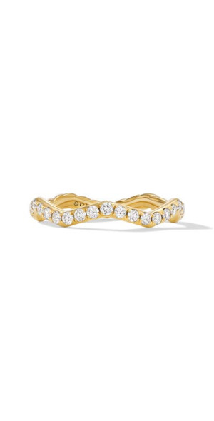 David Yurman - Stax Zigzag Ring in 18K Yellow Gold with Diamonds, 2mm at Nordstrom