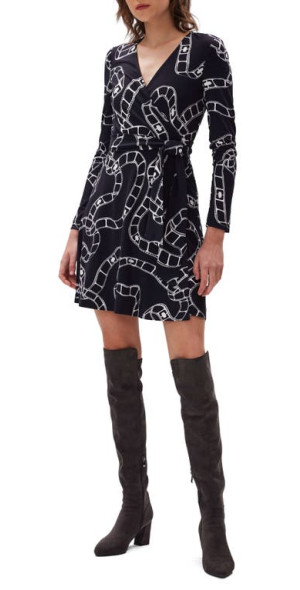 Diane von Furstenberg - Demetria Film Print Long Sleeve Wrap Dress in ...