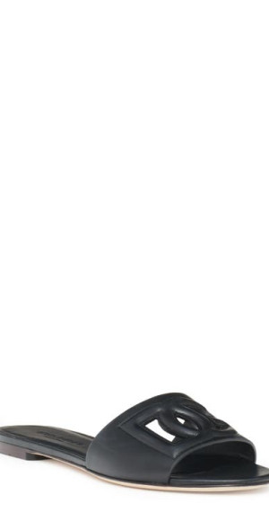 Dolce & Gabbana - Bianca Interlock Slide Sandal in Black