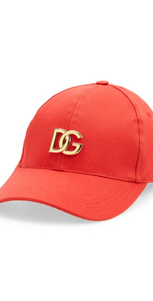 Dolce & Gabbana - Metallic DG Logo Baseball Cap in Red
