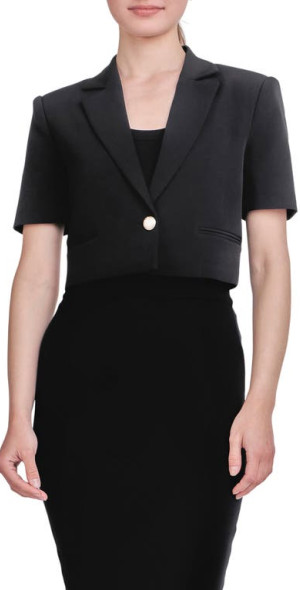 Endless Rose - Short Sleeve Crop Jacket in Black at Nordstrom