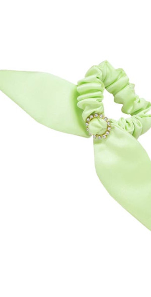 Ettika - Bow Crystal Scrunchie in Green