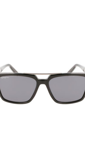 FERRAGAMO - 57mm Rectangular Sunglasses in Black