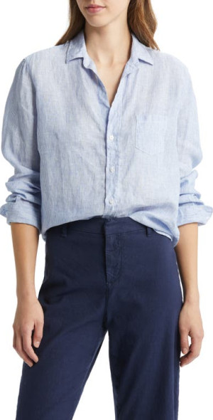 Frank & Eileen - Eileen Stripe Relaxed Linen Button-Up Shirt in Thin ...