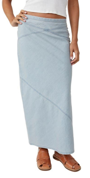 Free People - Muse Moment Chambray Skirt in Spring Fling