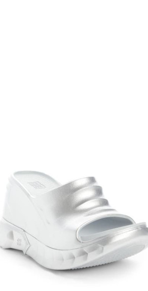 Givenchy - Marshmallow Metallic Wedge Slide Sandal in Silver at Nordstrom