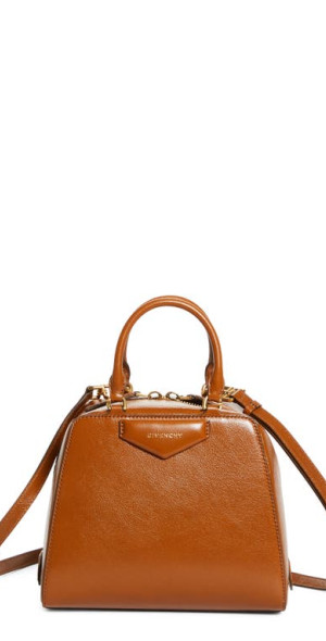 Givenchy - Mini Antigona Cube Leather Handbag in Soft Tan