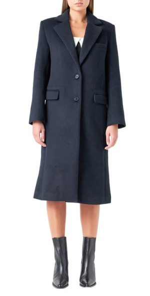 Grey Lab - Wool Blend Trench Coat in Navy at Nordstrom