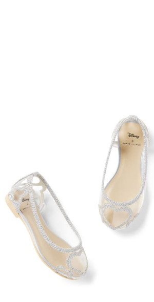 Janie and Jack - x Disney Kids' Cinderella Glitter Flat in Clear ...