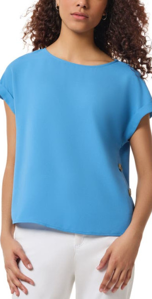 Jones New York - Side Button Top in Blue Lagoon