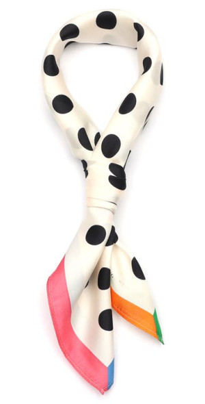 Kate Spade New York - breezy dot silk bandana in Cream/Planetary Navy ...