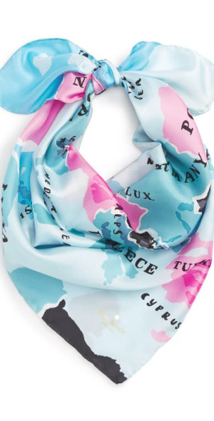 kate spade new york - 'going places' silk scarf in Icy Blue at Nordstrom