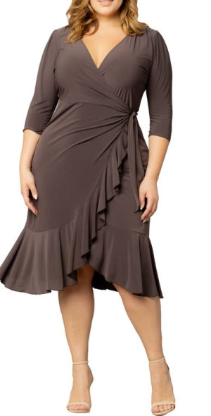 Kiyonna - Whimsy Wrap Dress in Java at Nordstrom