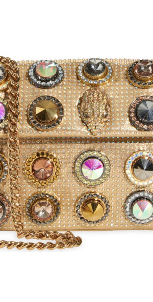 Kurt Geiger London - Medium Kensington Octavia Crystal Leather Convertible Crossbody Bag