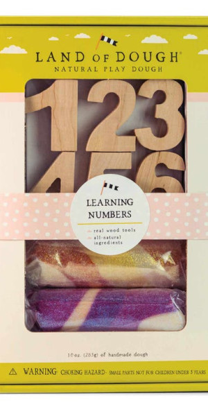 LAND OF DOUGH - Learning Numbers Wooden Tool & Sculpting Dough Set in ...
