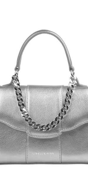 LISELLE KISS - Meli Leather Top Handle Bag in Silver/Silver