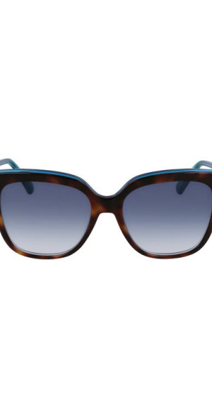 Longchamp - 53mm Rectangular Sunglasses in Havana/Azure at Nordstrom
