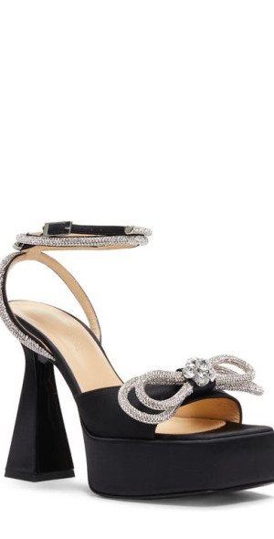 Mach & Mach - Double Bow Platform Sandal in Black at Nordstrom
