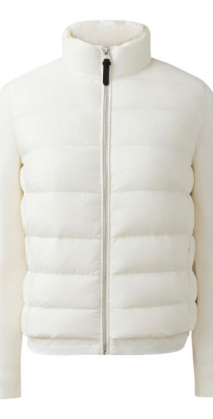 Mackage - Oceane Knit Sleeve 800 Fill Power Down Puffer Jacket in Cream ...