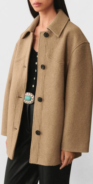 MANGO - Oversize Wool Blend Coat in Medium Brown at Nordstrom