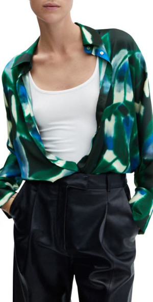 MANGO - Print Shirt in Green