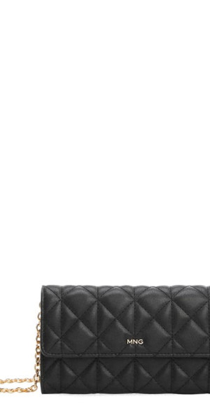 MANGO - Quilted Crossbody Bag in Black