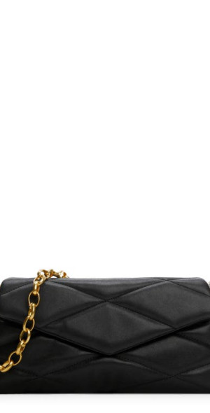 MANGO - Quilted Faux Leather Shoulder Bag in Black