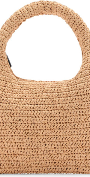 MANGO - Straw Shoulder Bag in Beige at Nordstrom