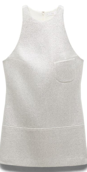 MANGO - Valencia Sleeveless Shift Minidress in Silver