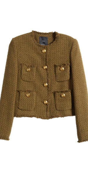 MANGO - Wintour Tweed Jacket in Khaki at Nordstrom