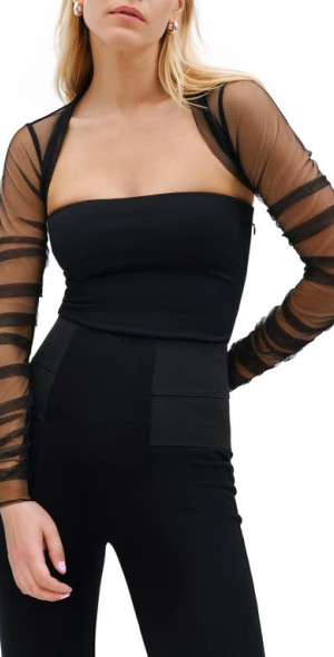 Marcella - Madison Sheer Mesh Bolero in Black