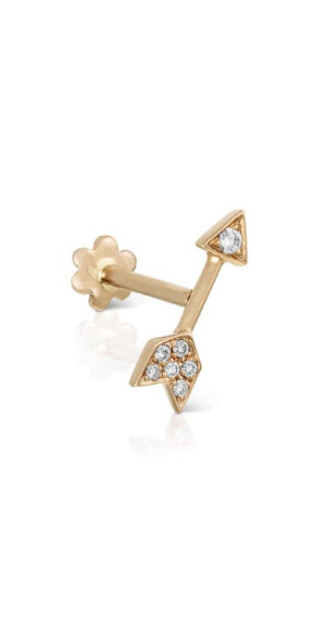 Maria Tash - Diamond Arrow Single Stud Earring in Yellow