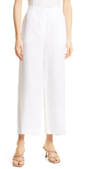 Masai Copenhagen - Parini Linen Pull-On Pants in White Solid