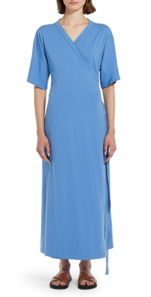 Max Mara - Pisano Maxi Wrap Dress in Sky Blue at Nordstrom